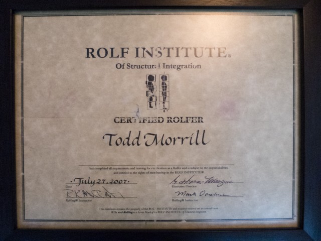 Rolfing Bodywork by Todd Morrill